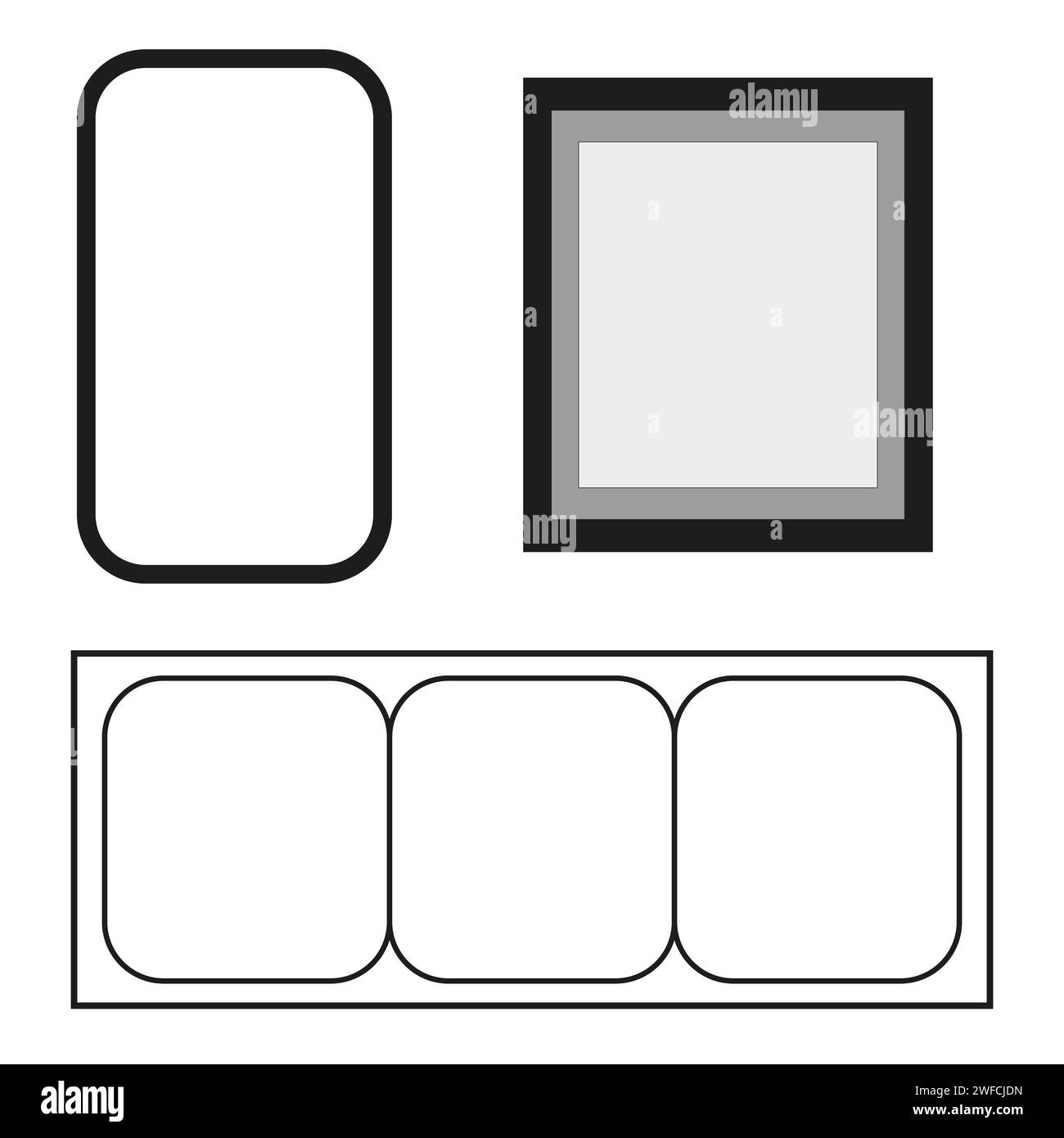 set frames. Simple frames in sketch style. Vector illustration. Stock ...