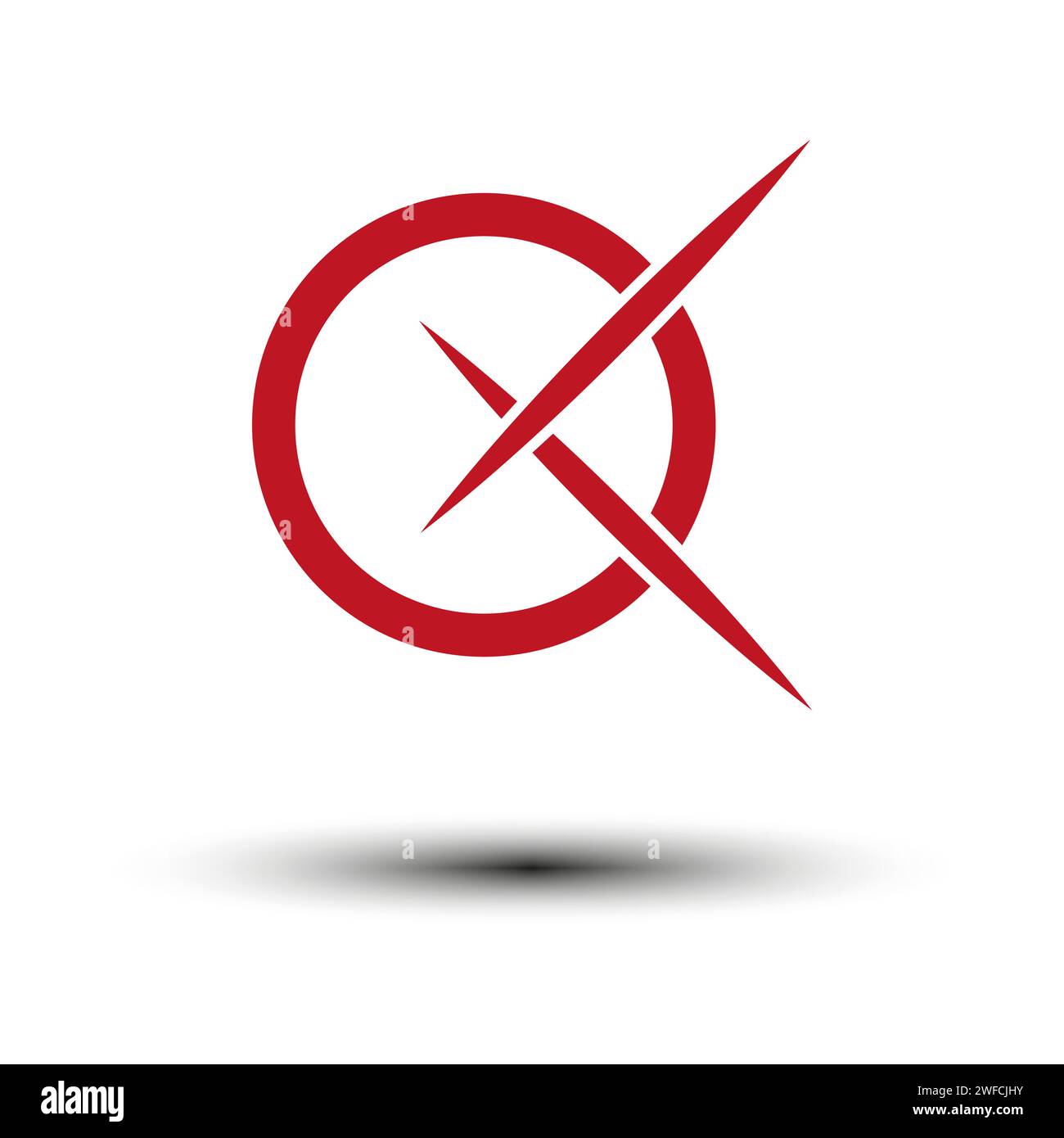 Unusual stop sign. Spear cross. Cross symbol. Attention sign. Line art ...