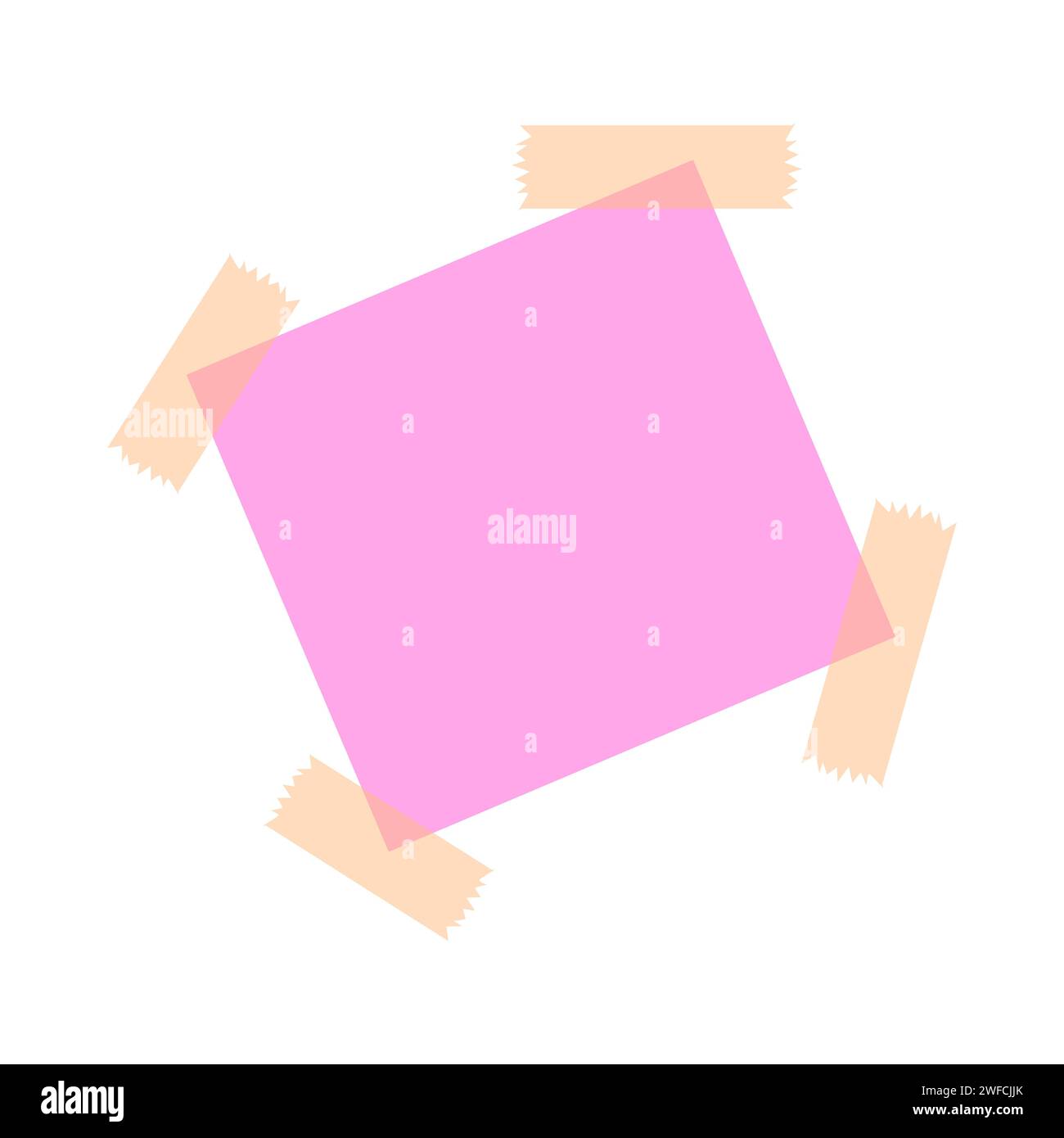 Illustration with pink note paper. Design element. White background ...