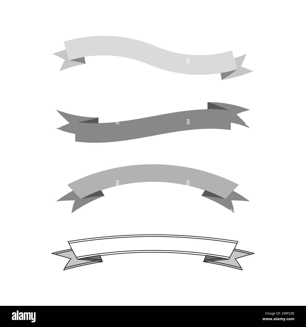 Gray empty ribbons. Infographic element. Vector illustration. Stock ...