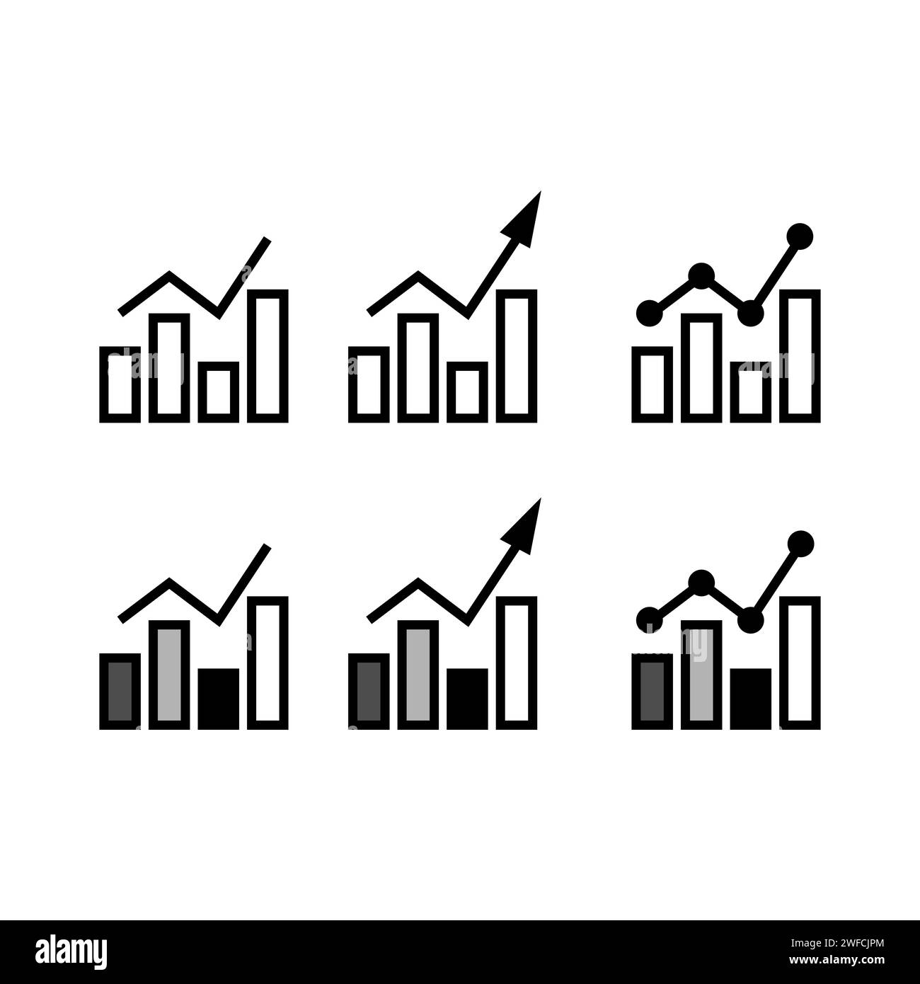 black chart icons set. graphic element. Information sign business ...