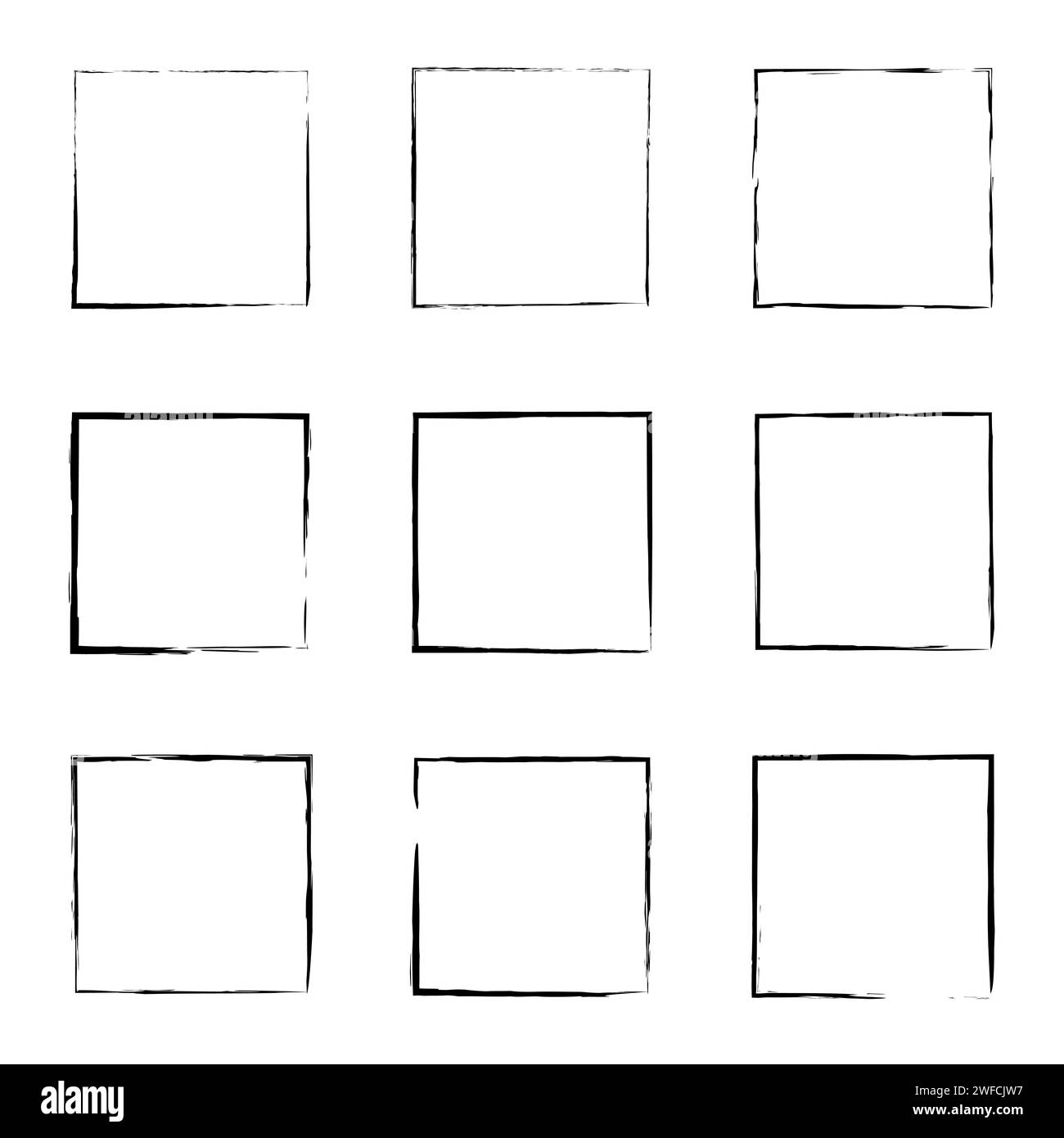 Brush squares. Hand drawn frame set. Design element. Vector ...