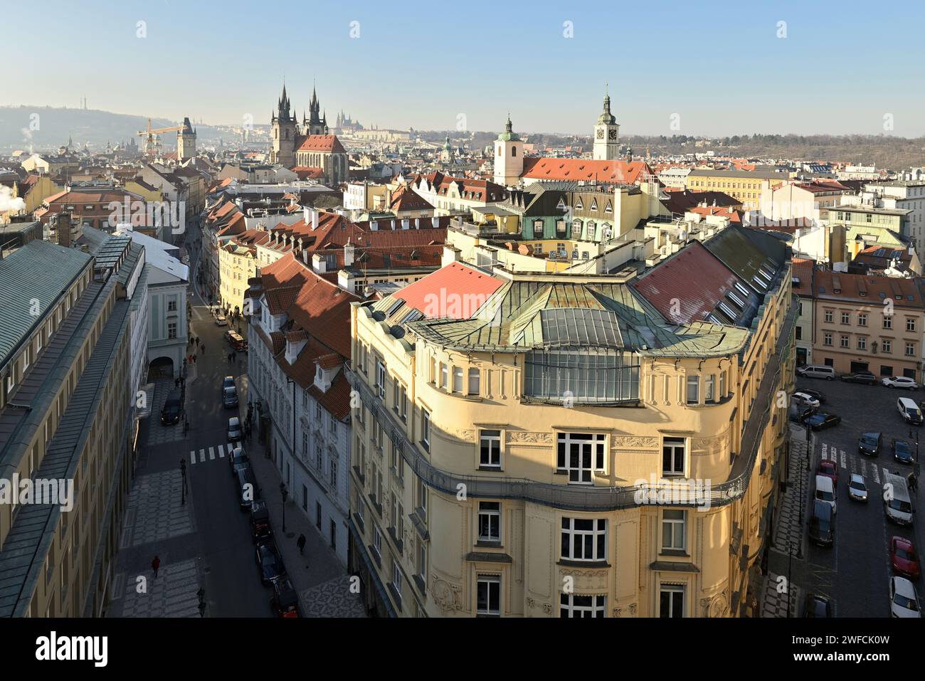 Aerial cityscape view of Prague capital city of Czech Republic on 12 ...