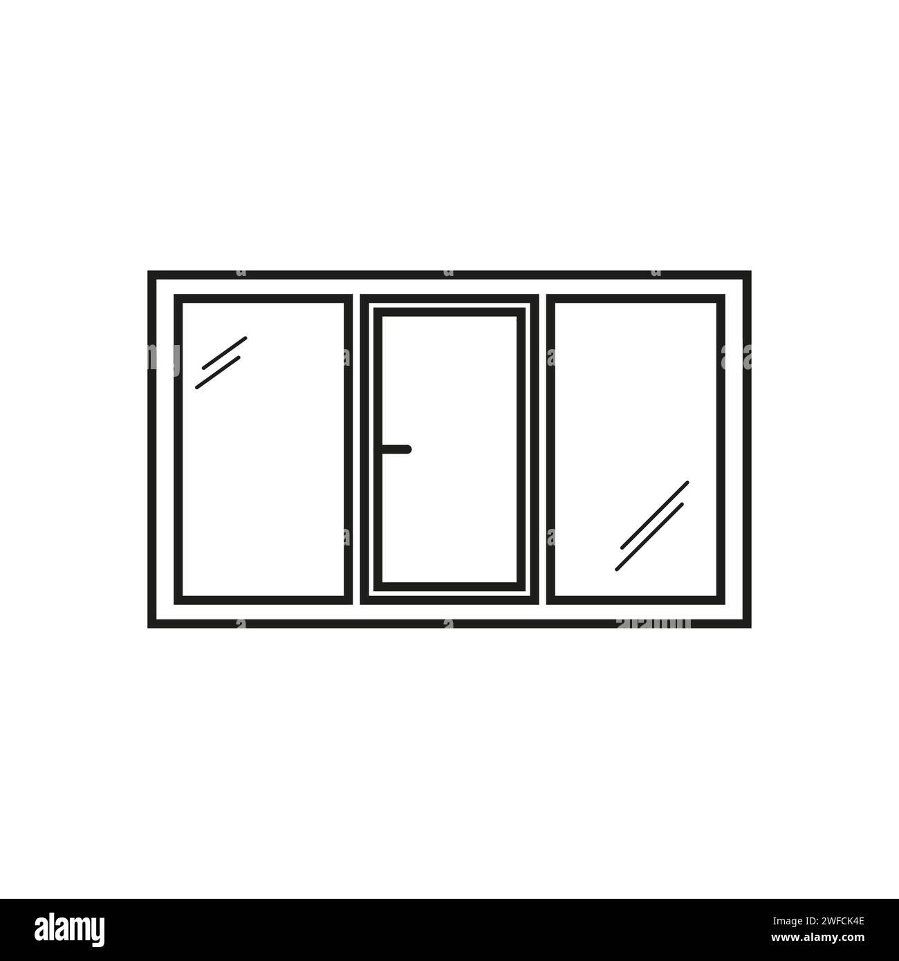 Windows icons. Construction line logo. Apartment interior. Vector ...