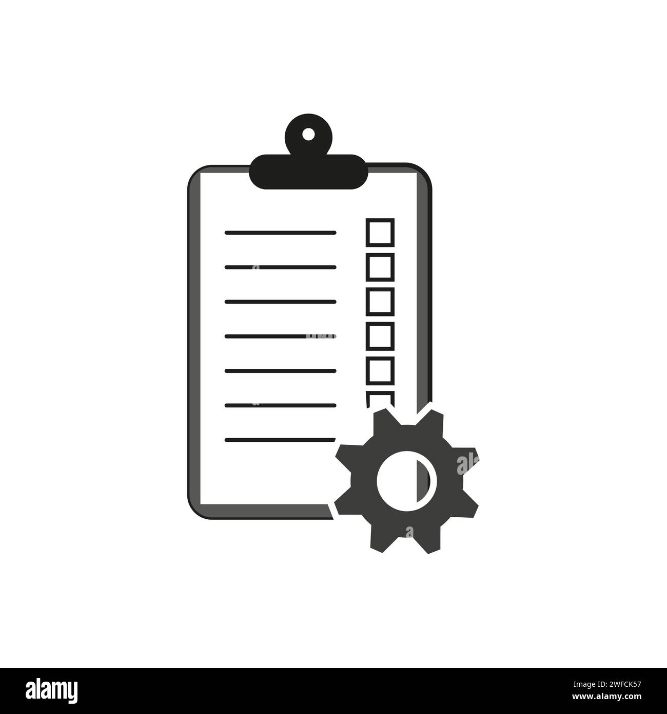 Check list gear. Cogwheel gear, setting symbol. Business success ...