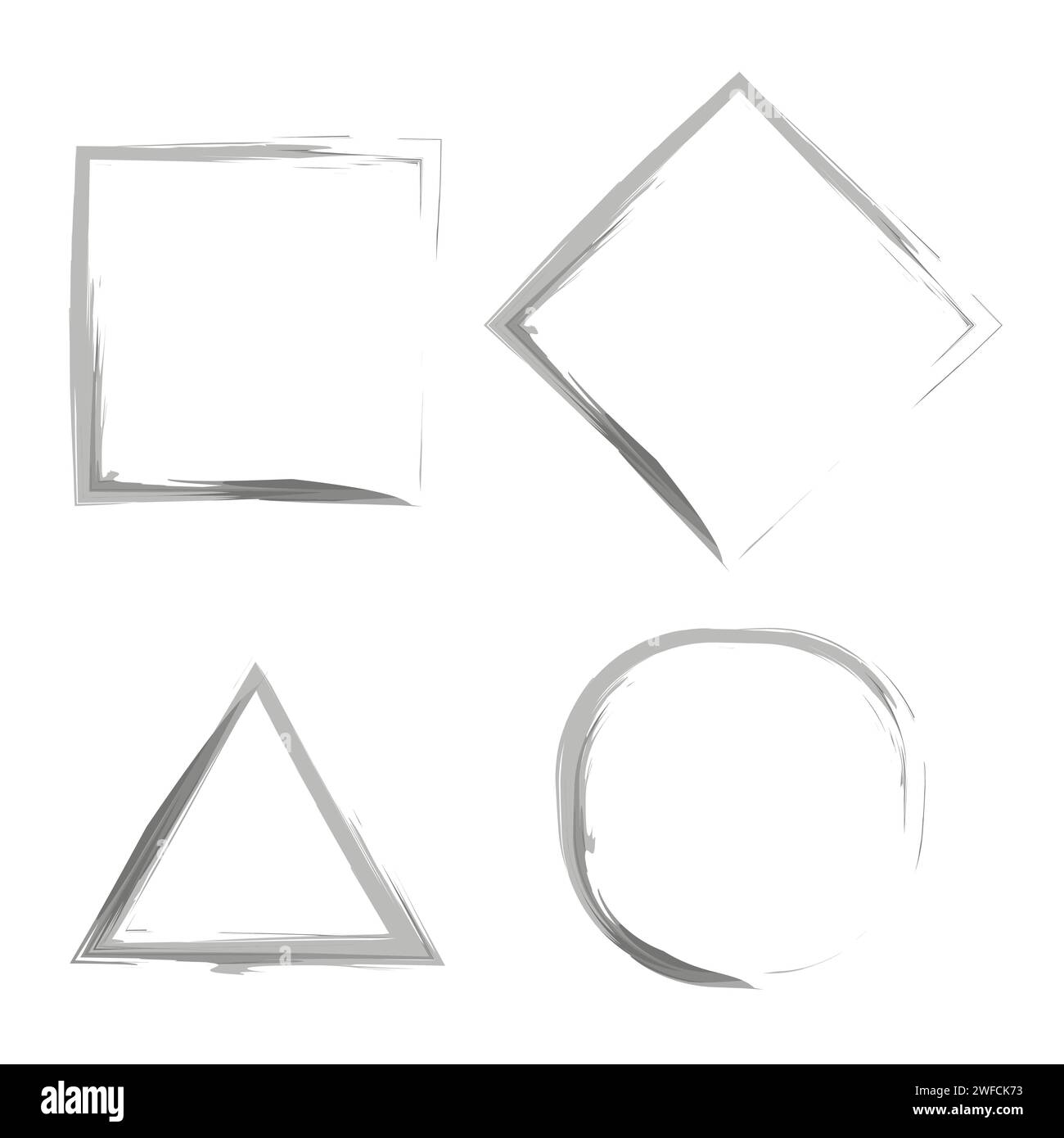 Black ink figure strokes on white background. Ink brush stroke drawing ...