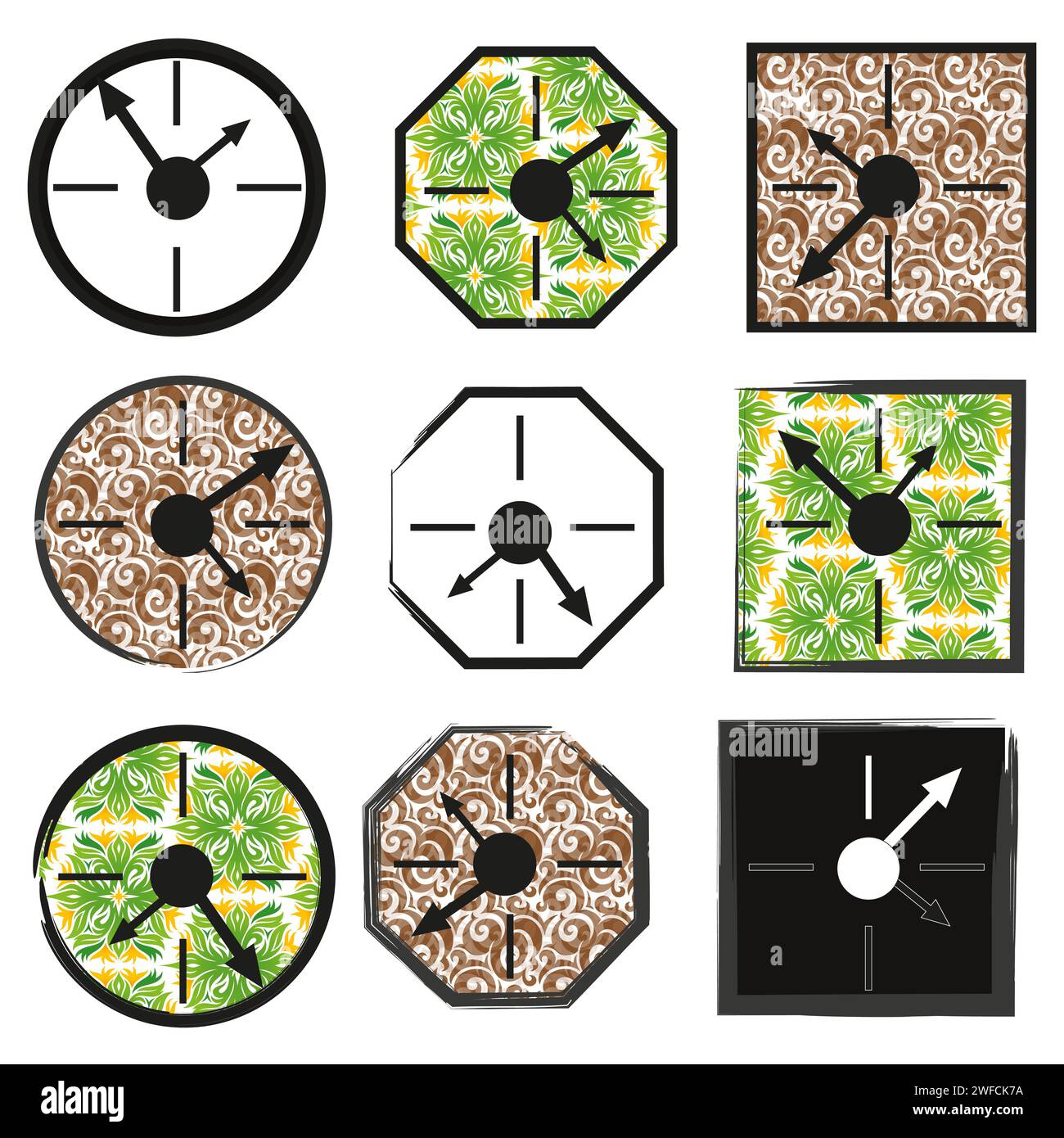 Wall Clock In Cartoon Style Wall Clocks Of Various Shapes