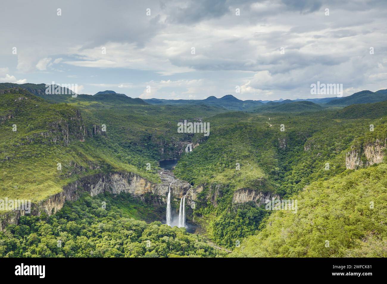 View of the Rio Preto waterfalls from Lookout Window - Chapada dos ...