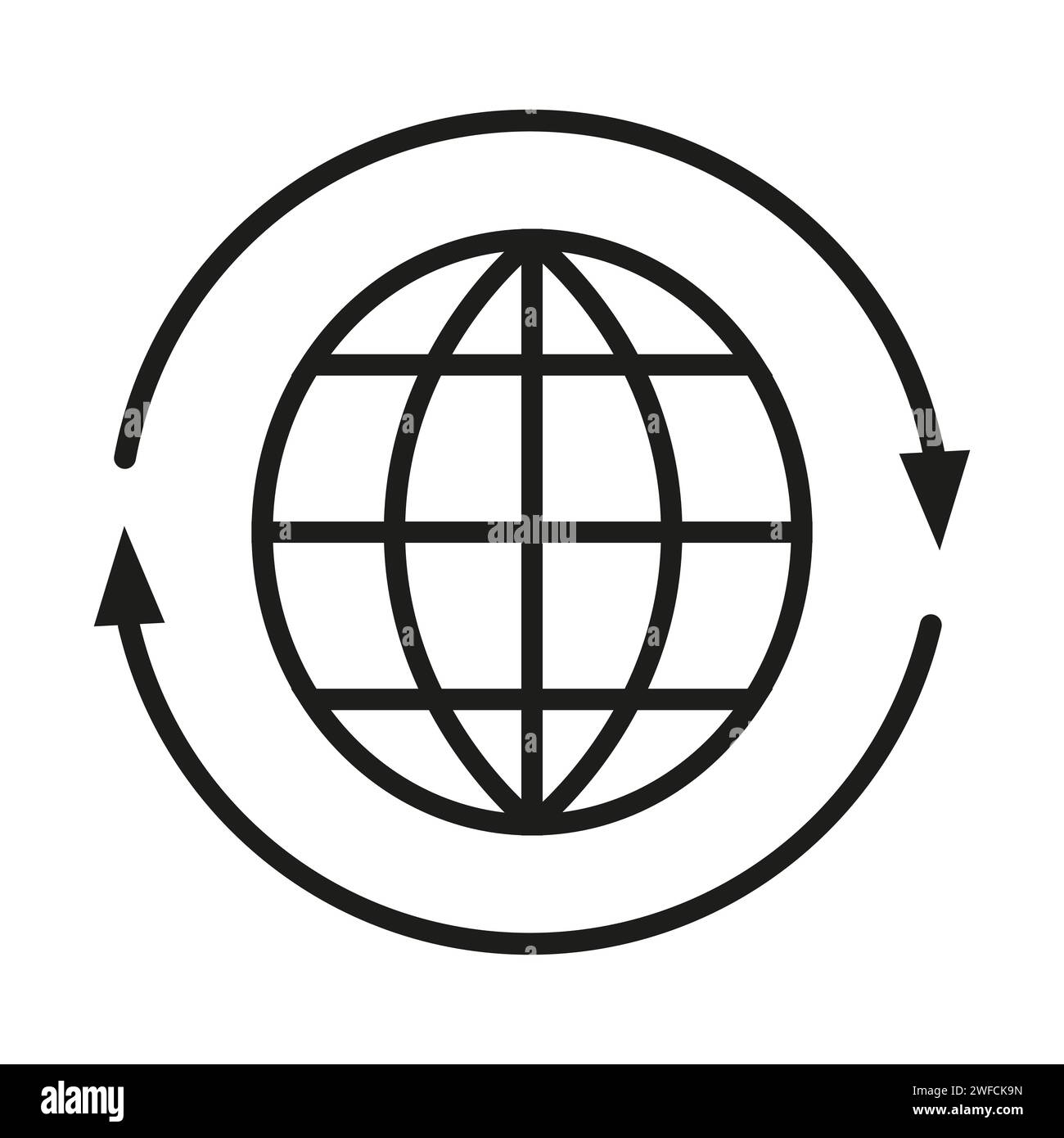 earth arrow icon. Email icon. Global social network connection. Vector ...