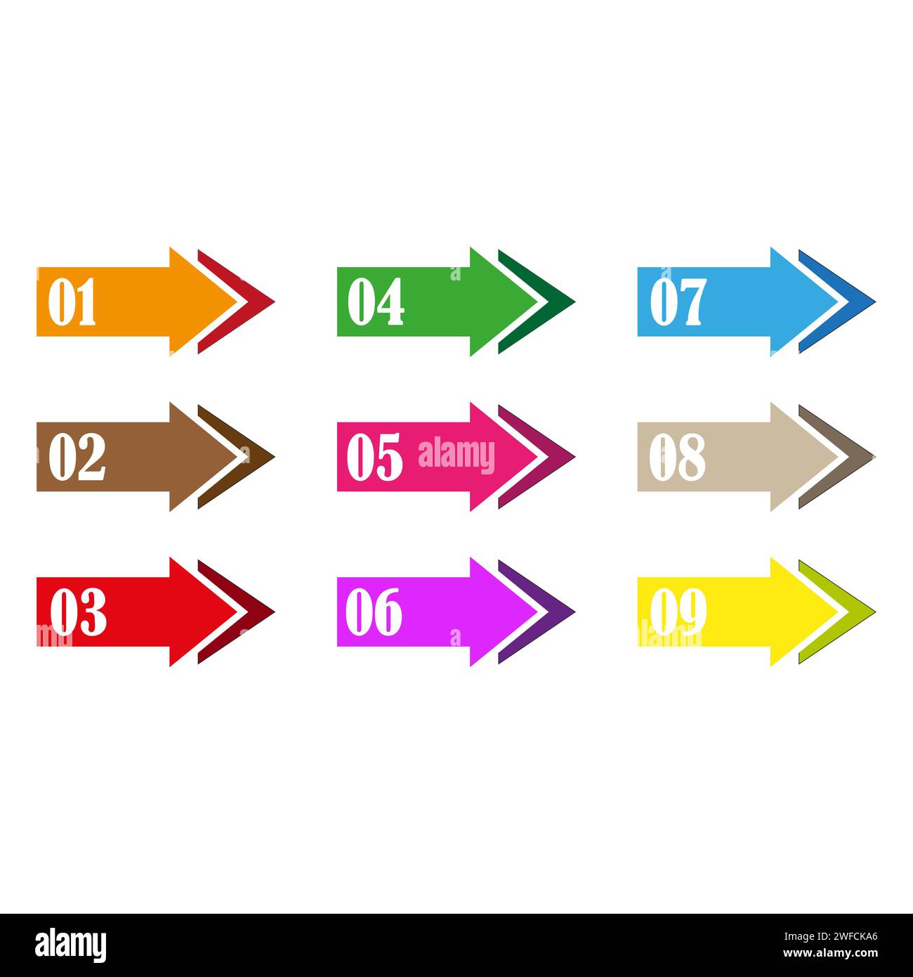Colored arrows with numbers. Data information infographic. Vector ...