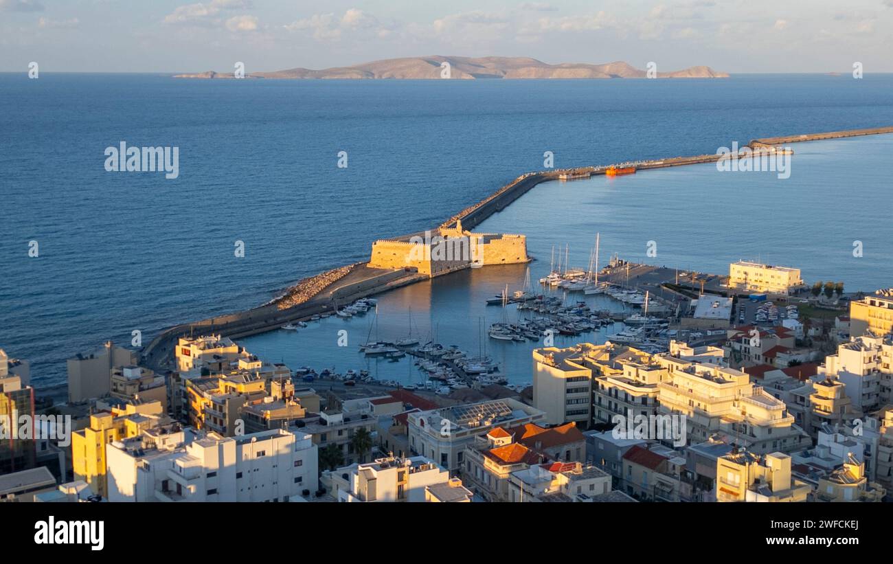 Heraklion City old Venetian Port in Crete island Stock Photo - Alamy