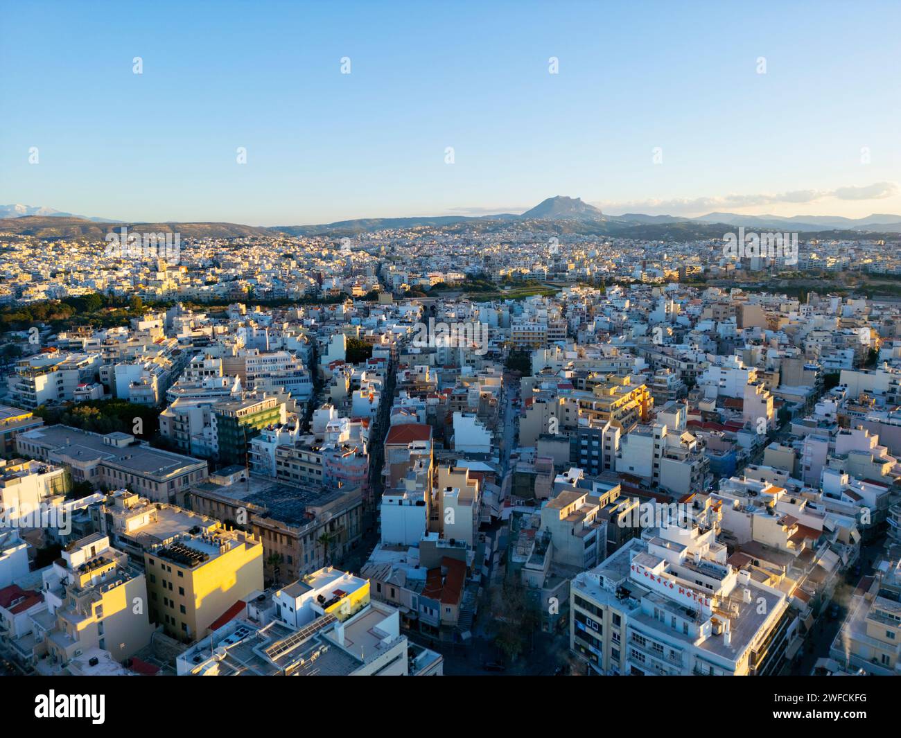 Aerial View of Heraklion City in Crete Island Greece Stock Photo - Alamy
