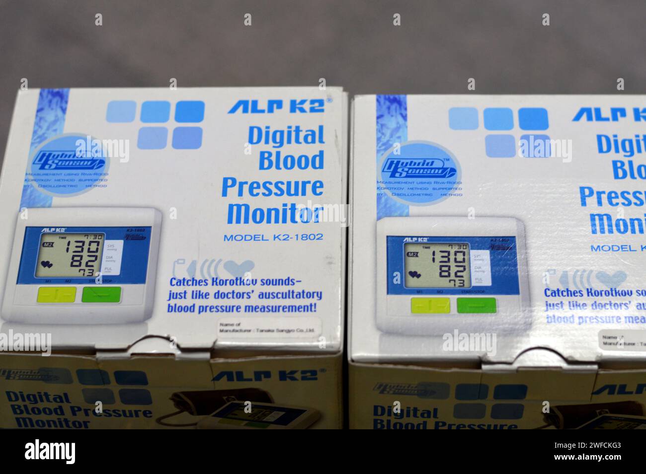Cairo, Egypt, January 20 2024: ALP K2 digital blood pressure monitor ...