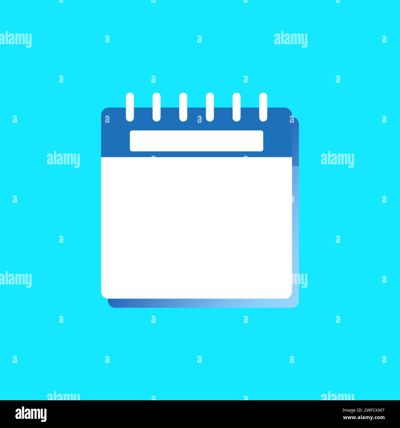 Blue leaf calendar spiral. Monthly calendar. Diary calendar. Vector ...