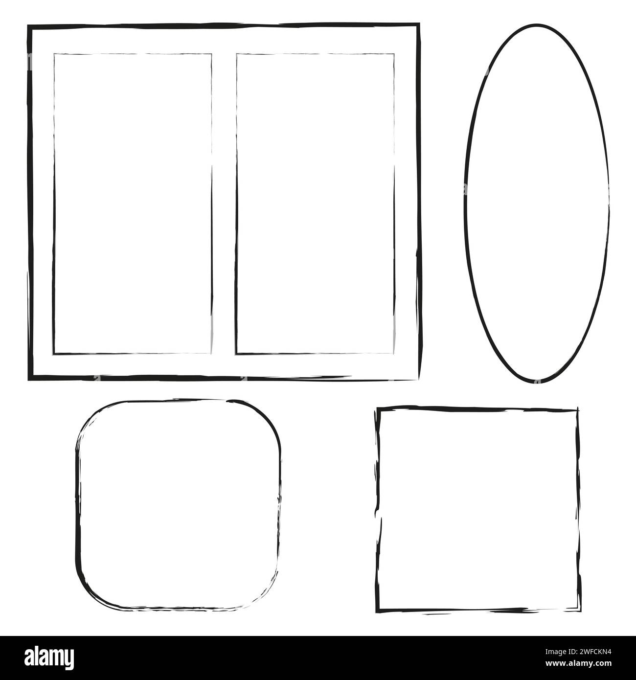 Exclusive different frames. Frames, figures from double lines. stock ...