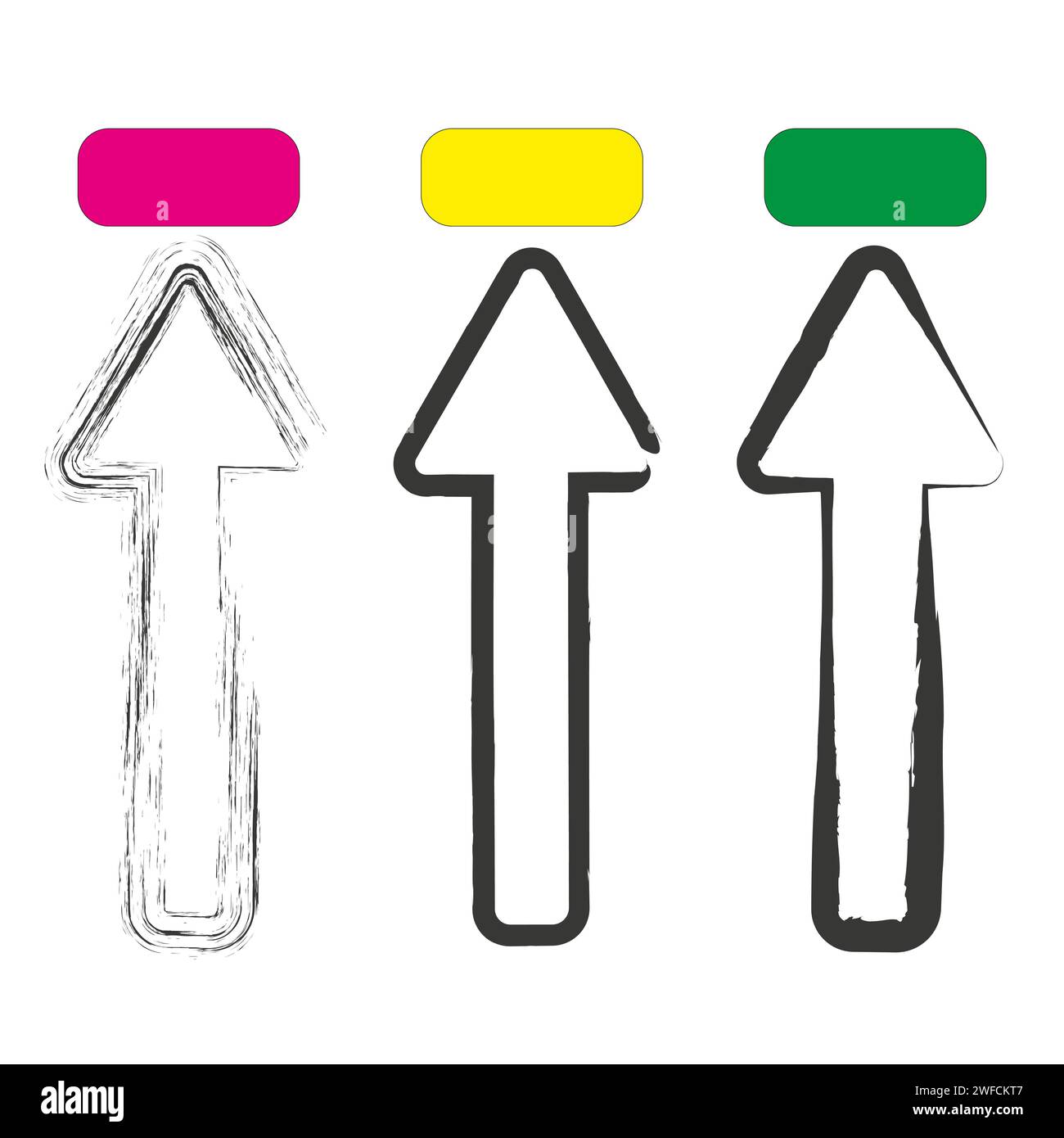 Different unique brush arrows. Exclusive arrow design. Arrows pointing ...