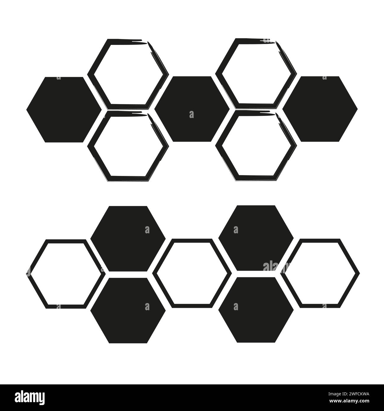brush pattern hexagons honeycomb. Abstract texture. Vector illustration ...