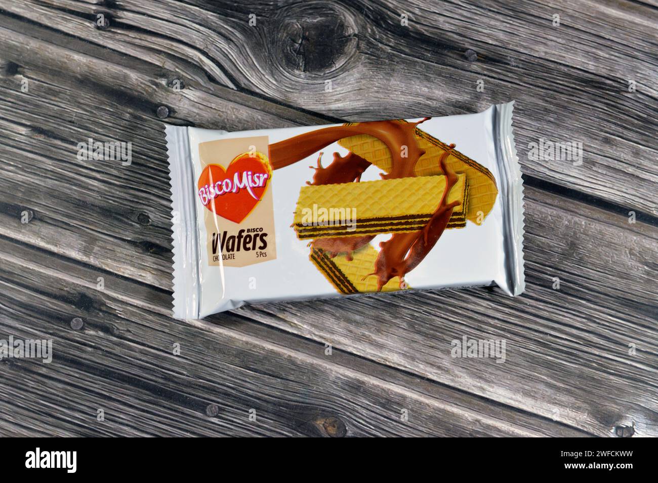 Cairo, Egypt, January 27 2024: Bisco wafers by Bisco Misr, wafers ...
