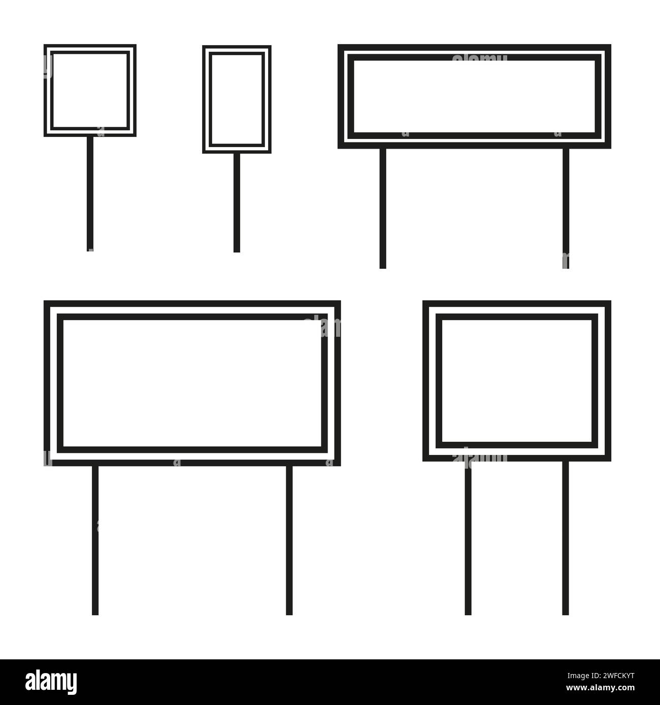 Cartoon outline blank street signs hi-res stock photography and images ...
