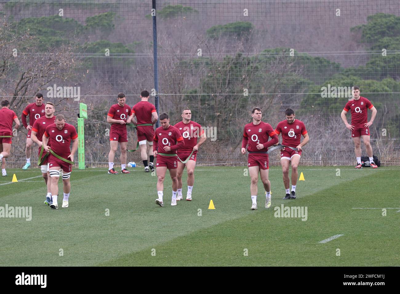 Girona, Spain, 29th January 2024 - England men's rugby squad warm ...