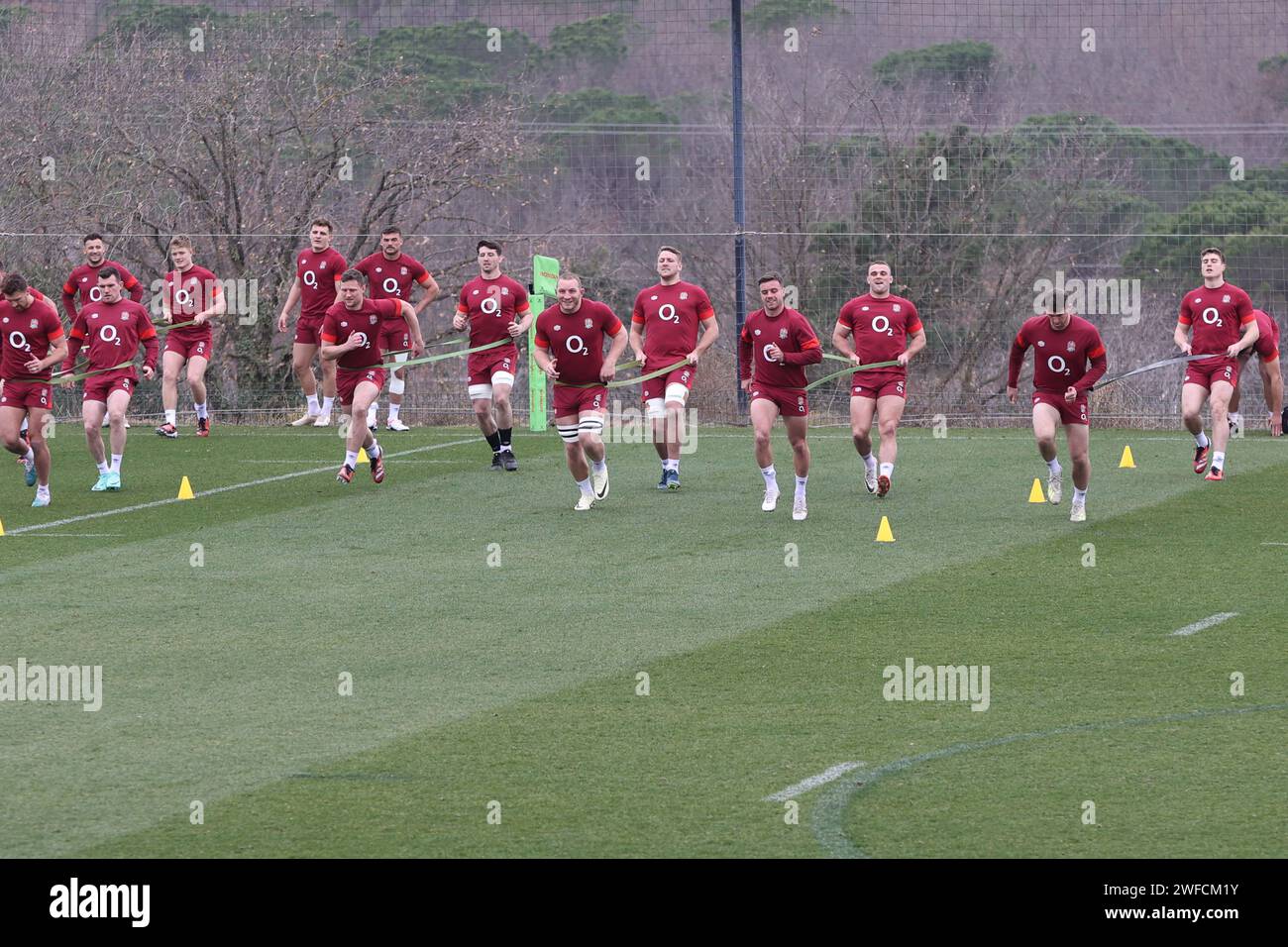 Girona, Spain, 29th January 2024 - England men's rugby squad warm ...
