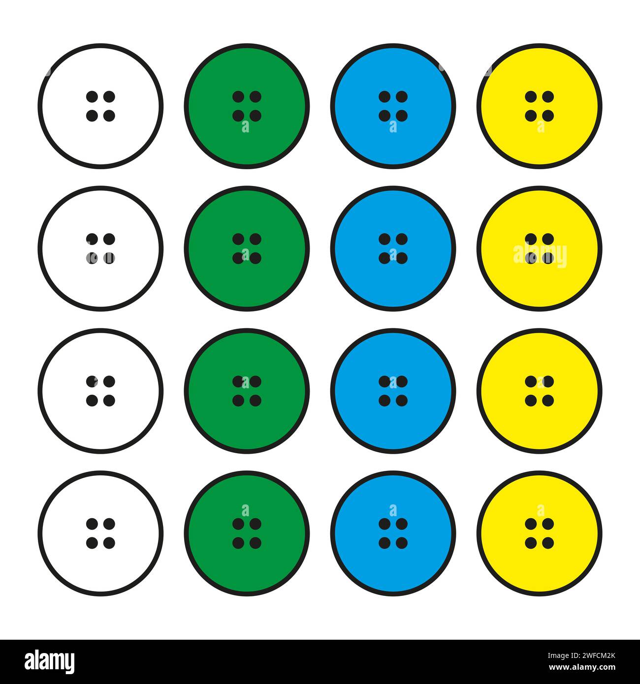 Retro set colored clothes buttons. Design element. Art collection ...