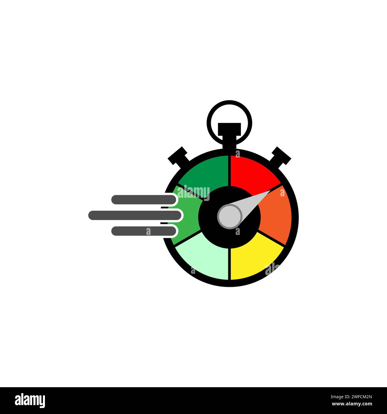 color stopwatch in motion. Time clock. Vector illustration. EPS 10 ...