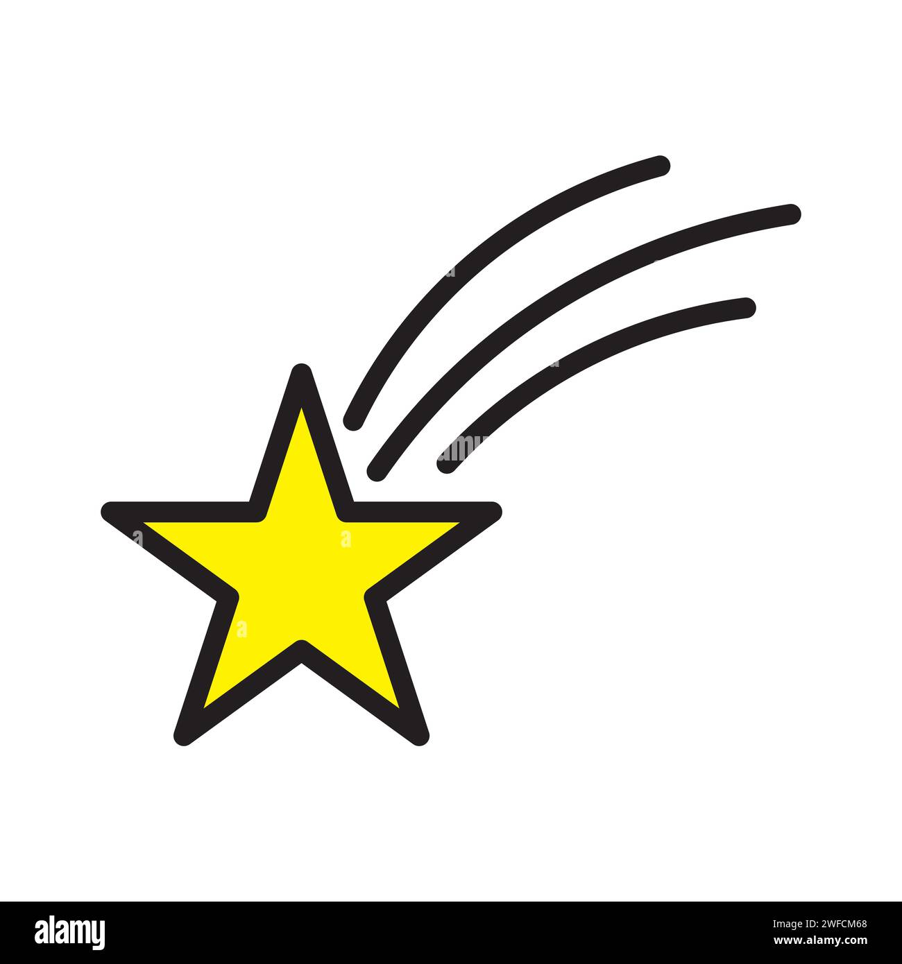 cartoon shooting star. Funny cartoon character. Comic illustration ...