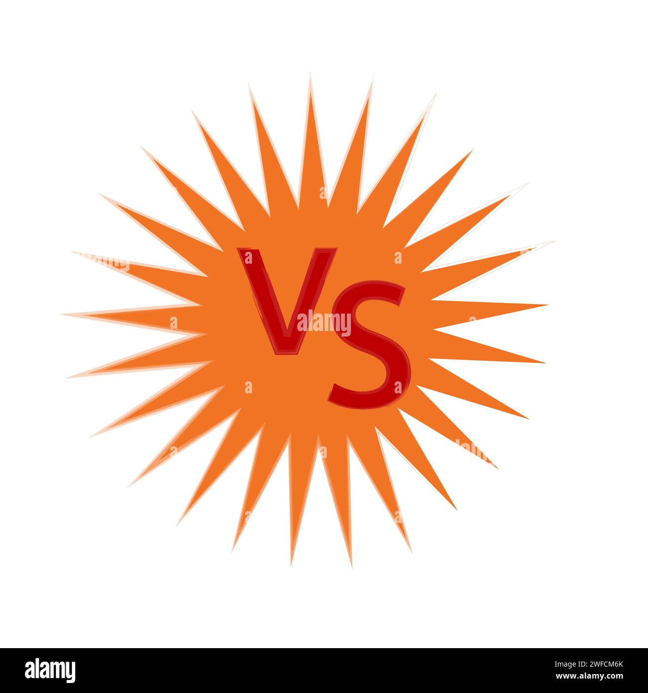 Versus icon. Orange abstract frame. VS sign. Creative logotype. Cartoon ...