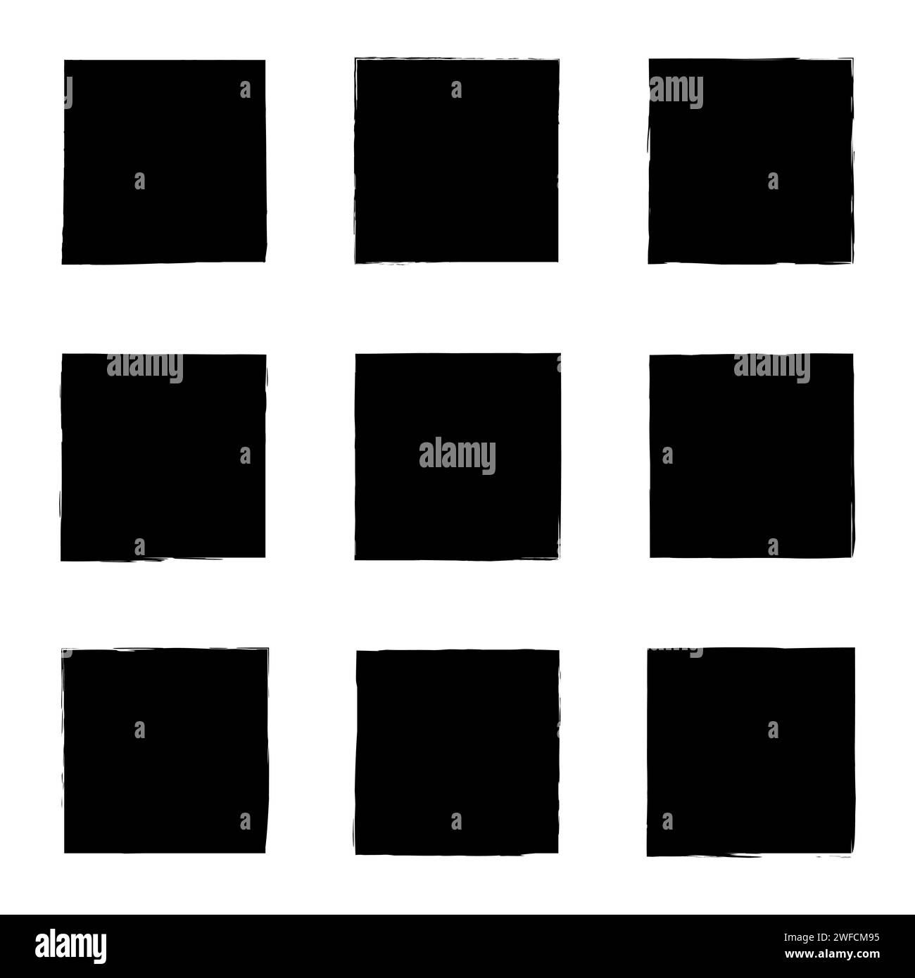 Brush squares. Hand drawn frame set. Design element. Vector ...