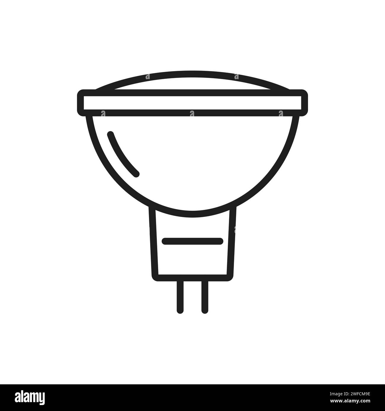 Halogen light bulb and LED lamp thin line icon. Electricity saving ...