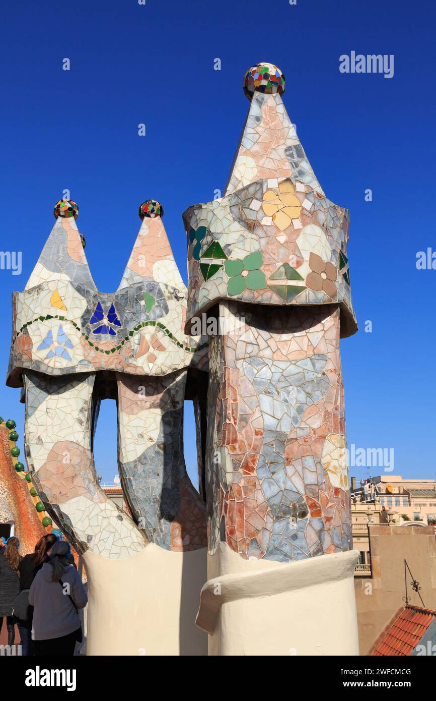 Gaudi casa batllo roof hi-res stock photography and images - Alamy