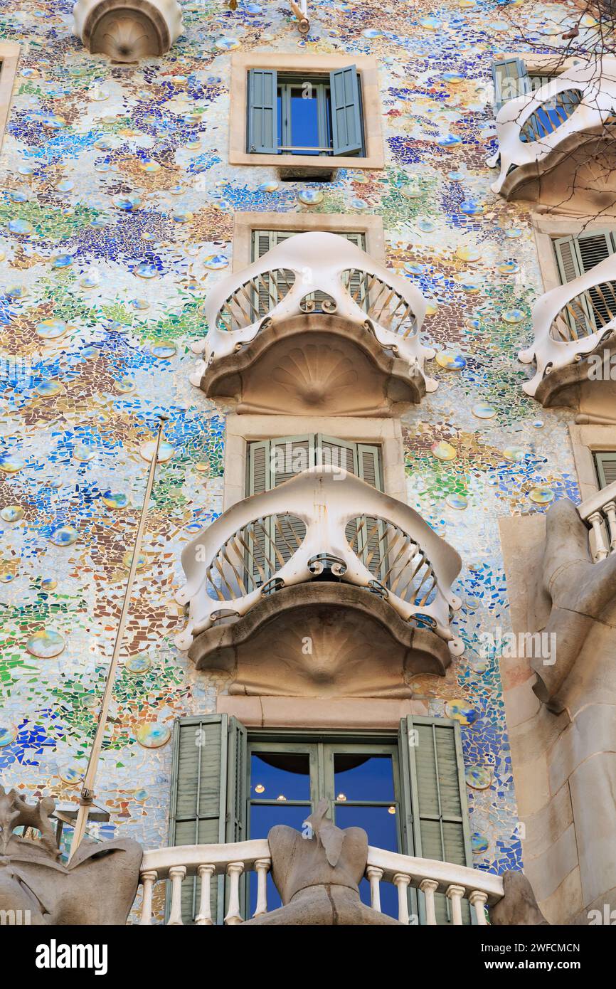 Casa Batllo, Antonio Gaudi house. Barcelona, Catalunya, Spain Stock ...