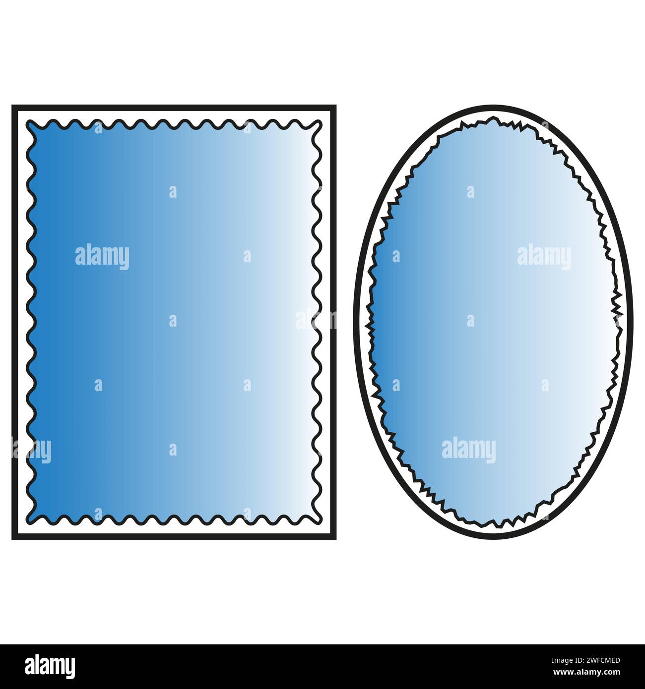 Square oval mirror in realistic style. Circle frame set. Vector ...
