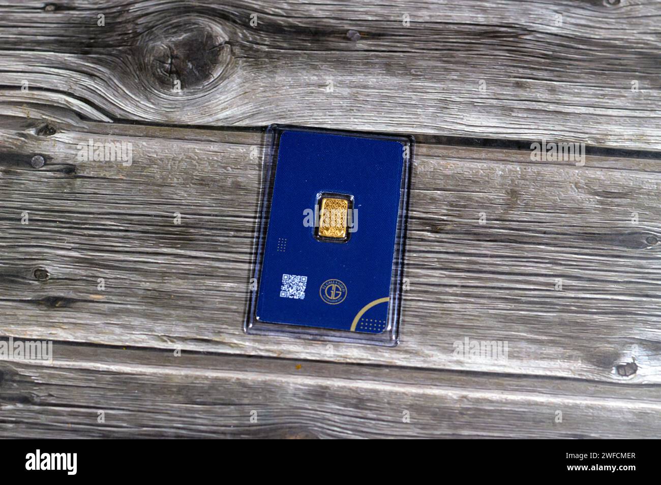 Cairo, Egypt, January 23 2024: Elgalla gold 24 Karate pure yellow gold ...