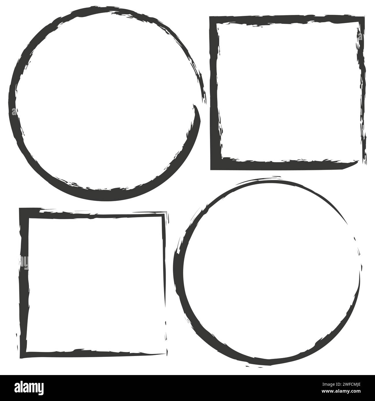 black grunge frames. Edge frame. Abstract texture. Vector illustration ...