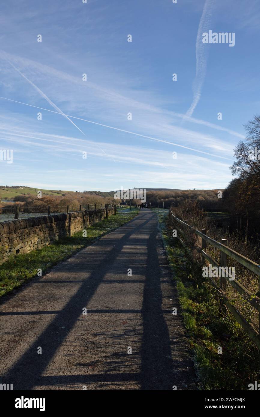 Path leading to Roddlesworth Reservoirs at Abbey Village the West ...