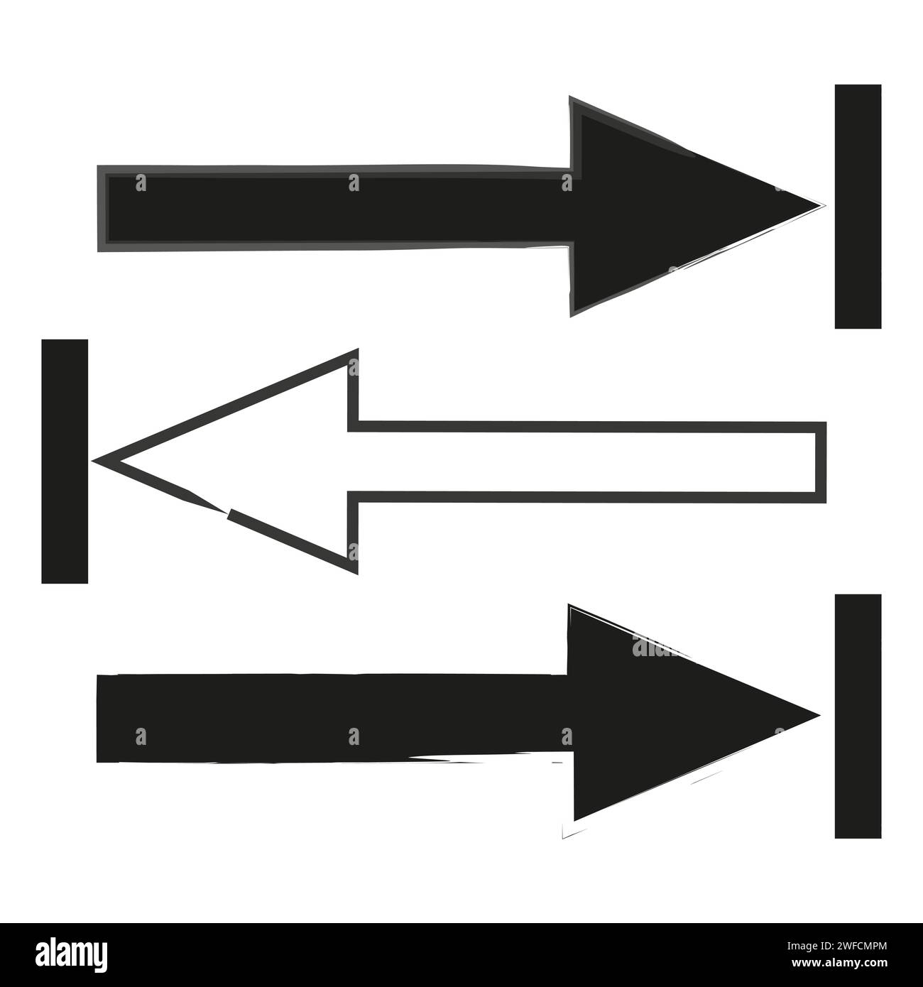 Exclusive Arrows Brush Arrows Pointing In Different Directions Black