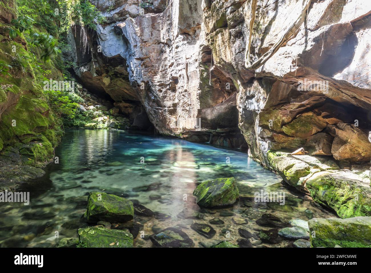 Encanto Azul - natural pool formed by the source of the tributary of ...