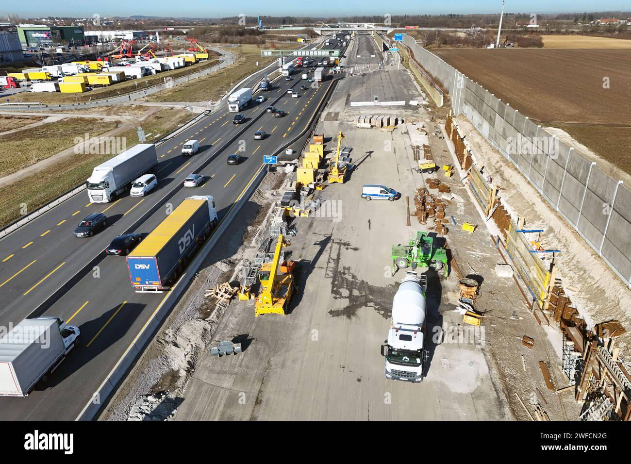 Autobahnausbau derr A99 bei Aschheim im Landkreis iMuenchen ...