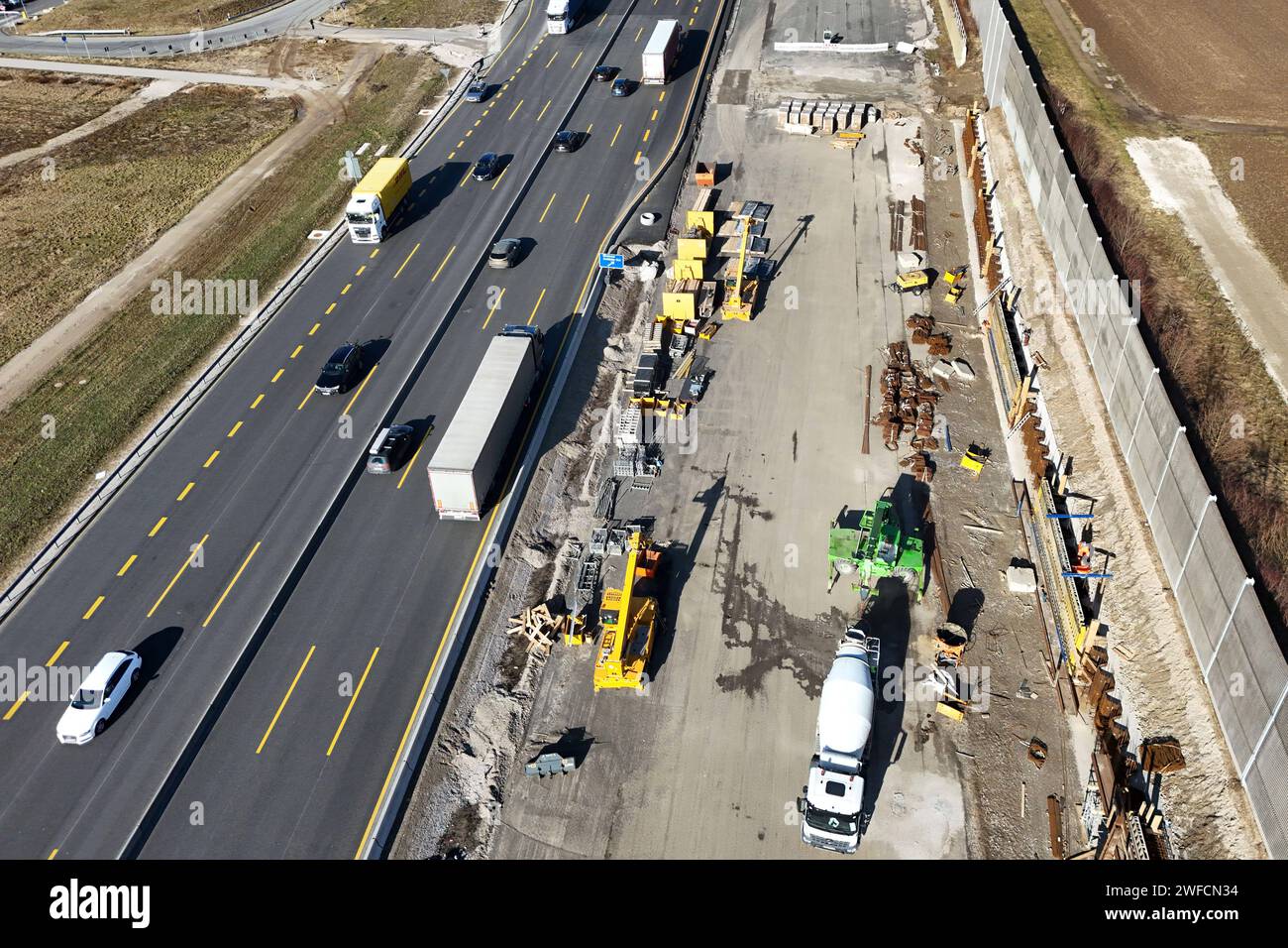 Autobahnausbau derr A99 bei Aschheim im Landkreis iMuenchen ...