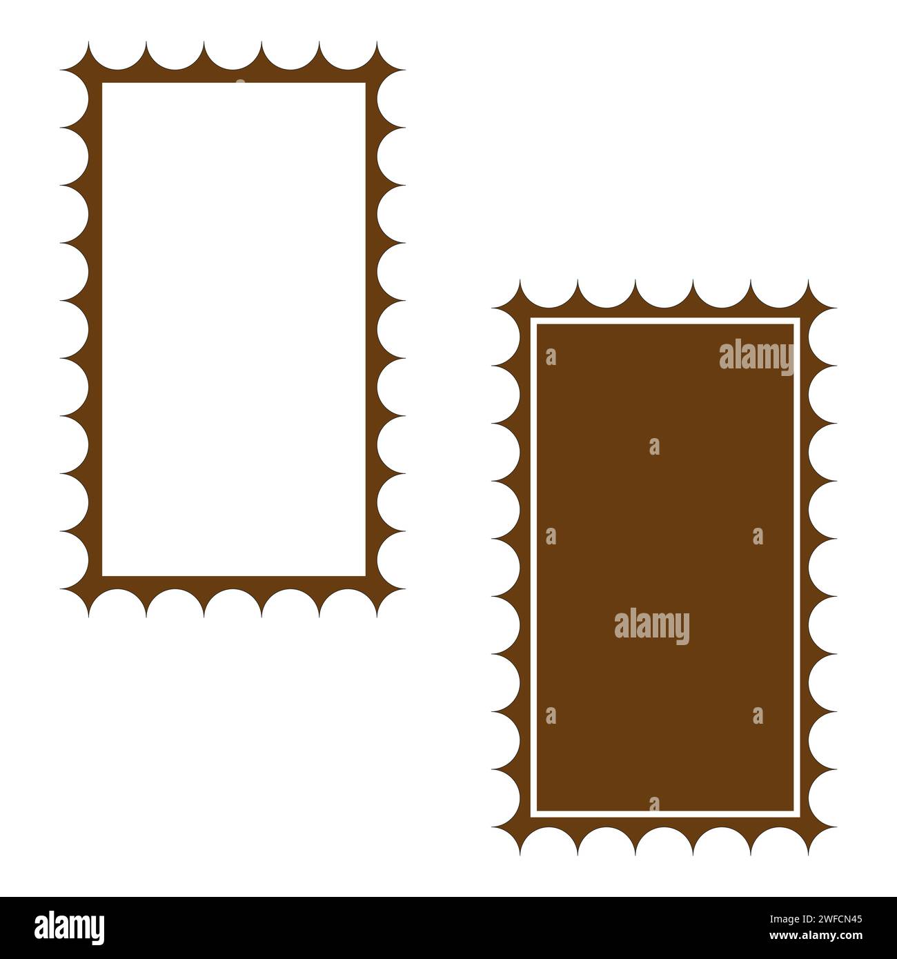 brown postage stamp frame. Vector illustration. EPS 10 Stock Vector ...