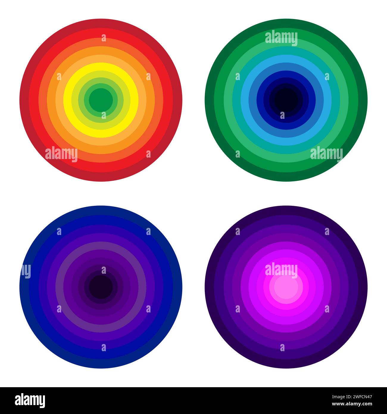 colored circles illusion in modern style. Circle geometric shape ...