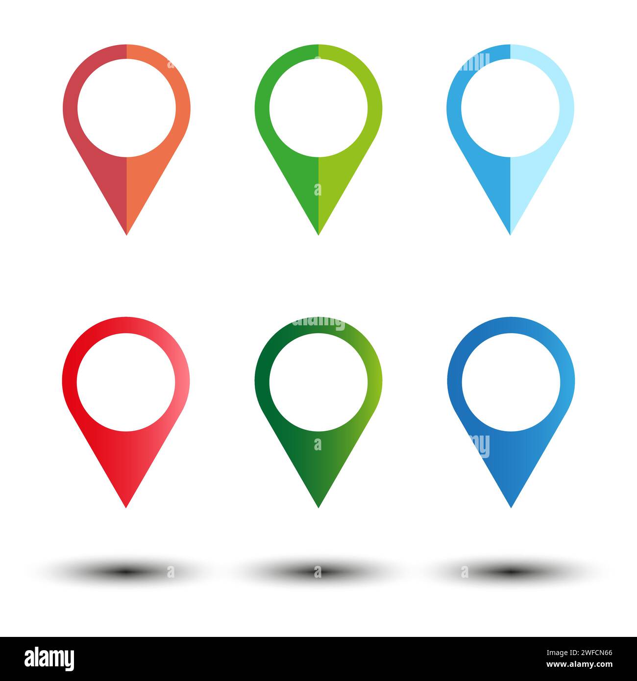 empty pins on white background. gps pointer marker icon. Mark location. Vector illustration ...