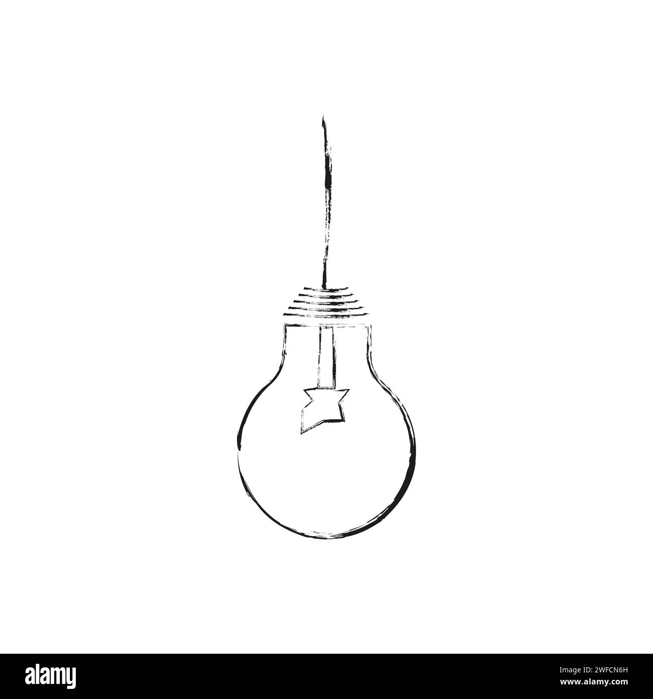 Brush light bulb. Creative brush stroke art. idea design. Street art ...