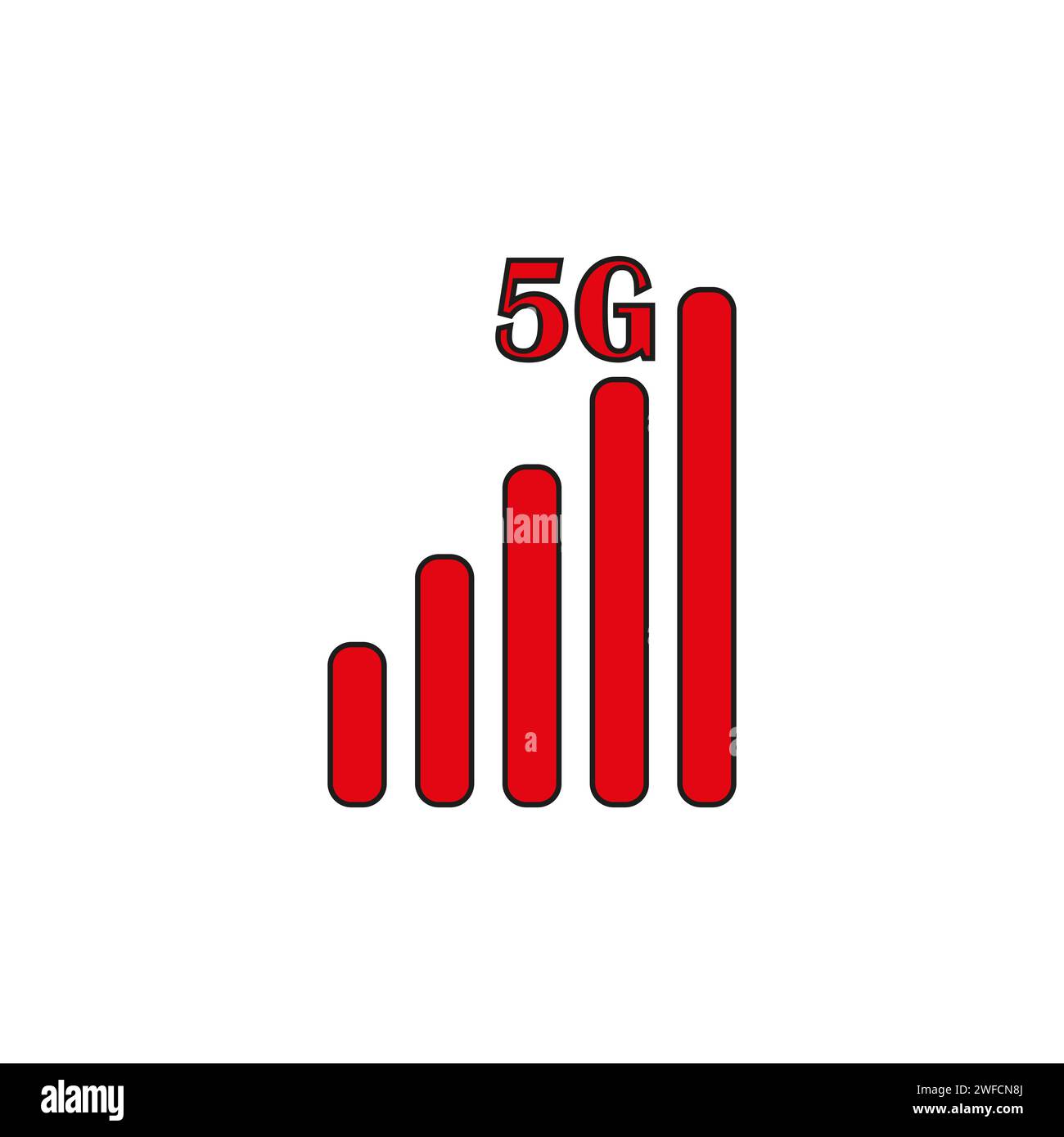 Cartoon 5g Icon Network Global Network Vector Illustration Stock Image Eps 10 Stock Vector