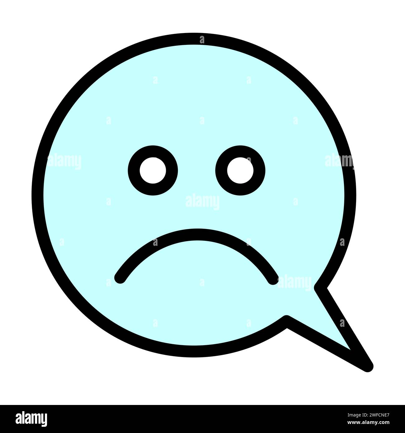 chat icon with sad emoticon. Facial expression. chat bubble. Sad face ...