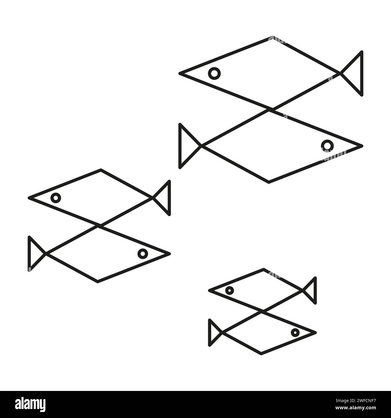 Fish lines on white background. Vector illustration. stock image. EPS ...