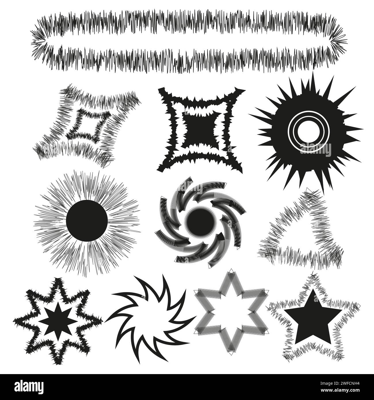 Sketch stars grunge star shapes hi-res stock photography and images - Alamy