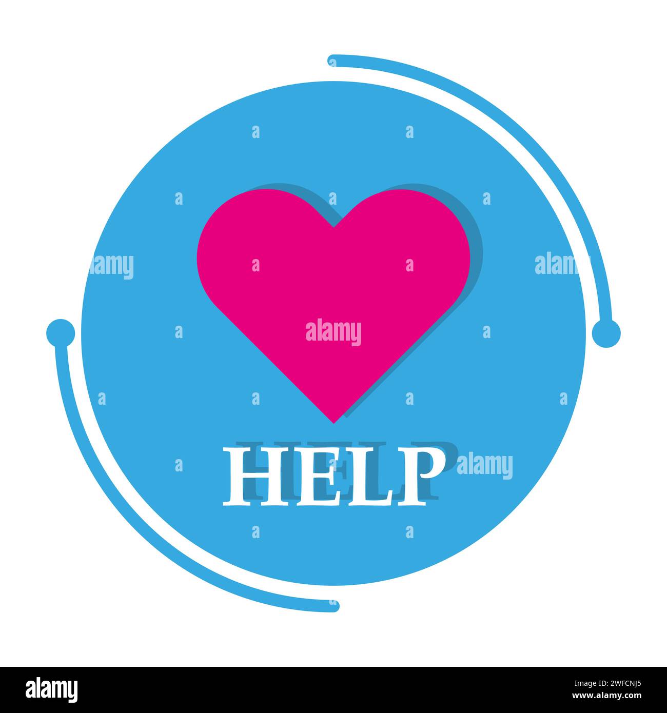 blue circle help heart. Medical concept. Vector illustration. stock ...